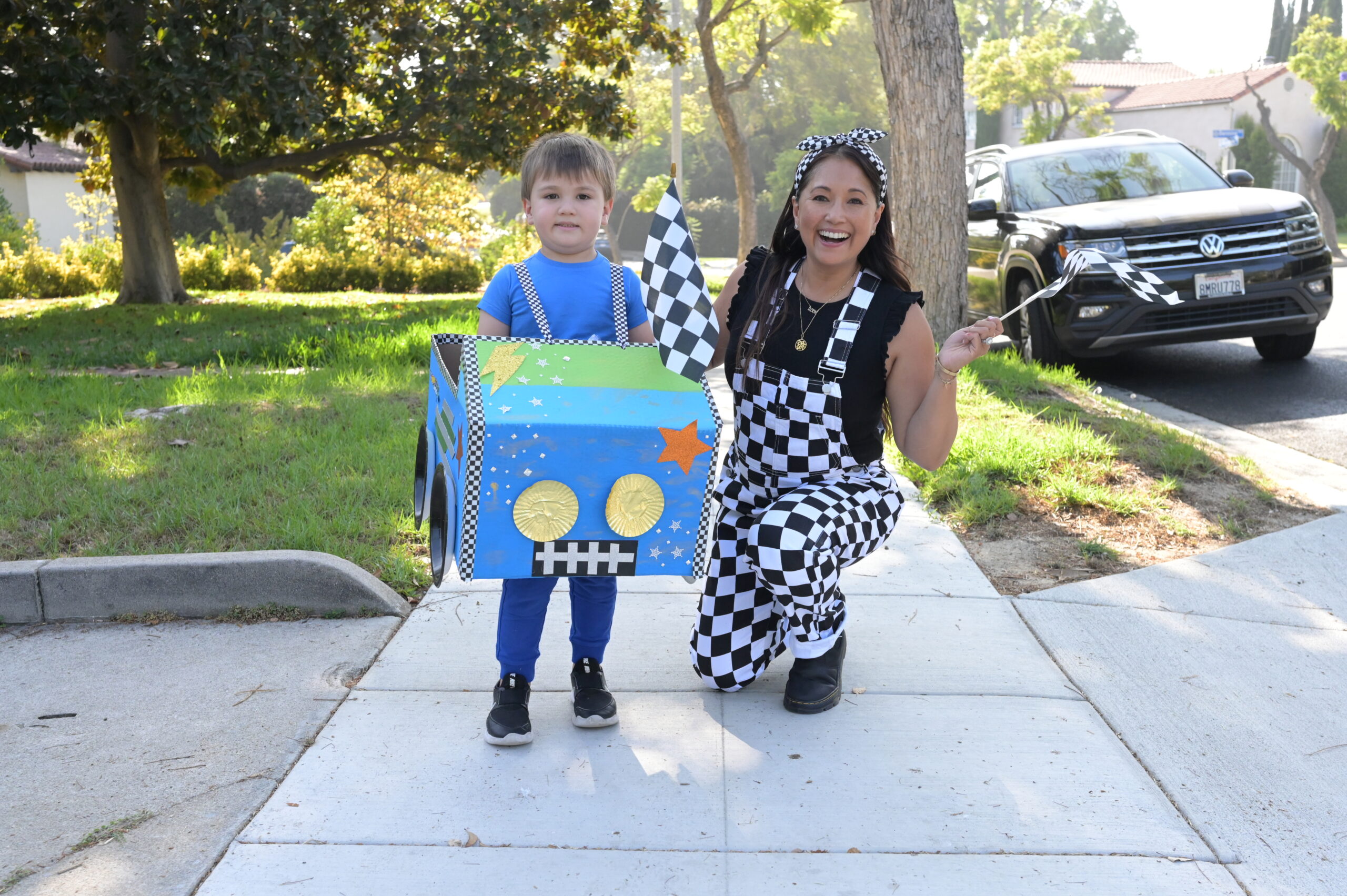 Cardboard Box Hot Wheels DIY Halloween Costume - Veena Goel Crownholm